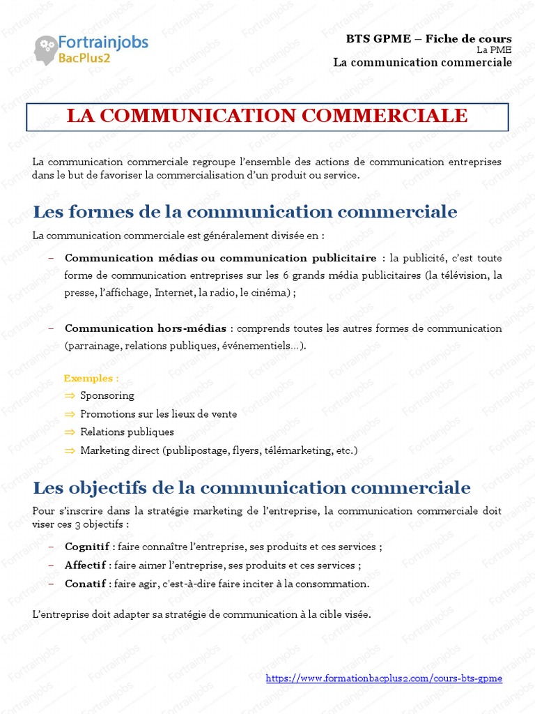BTS GPME La Communication Commerciale - 221219 - 121944 | PDF