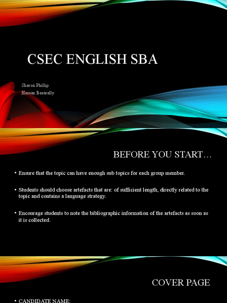 CSEC English SBA | PDF | Vocabulary | English Language