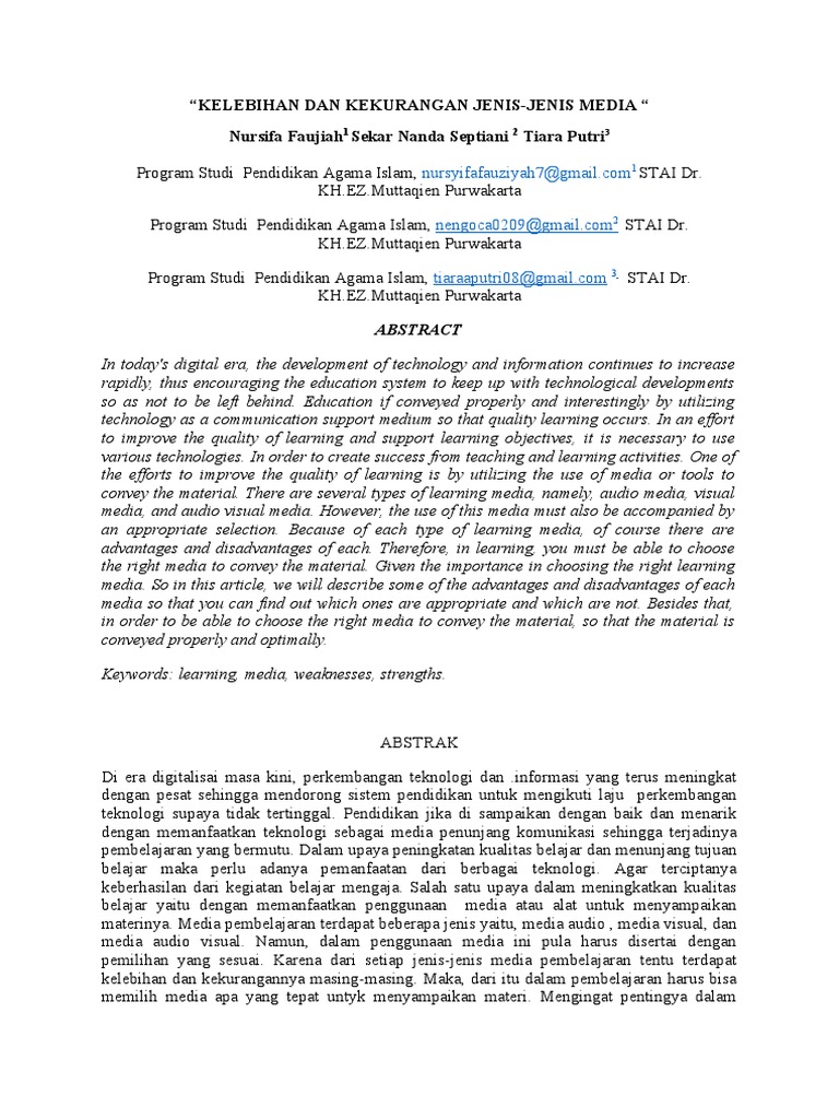 Artikel Media Pembelajaran | PDF | Learning