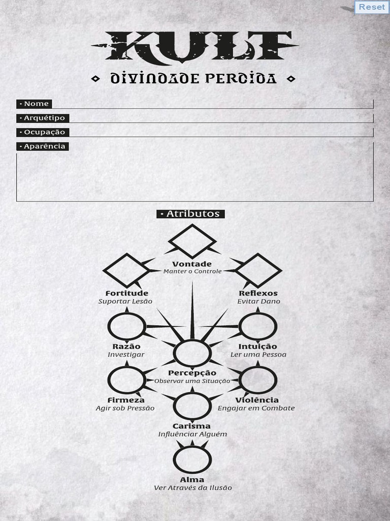 Ficha Editável Kult | PDF