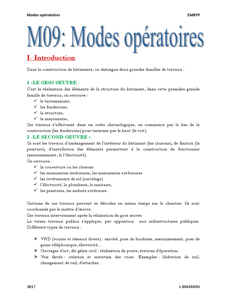 Mode Opératoire Cours 2 | PDF