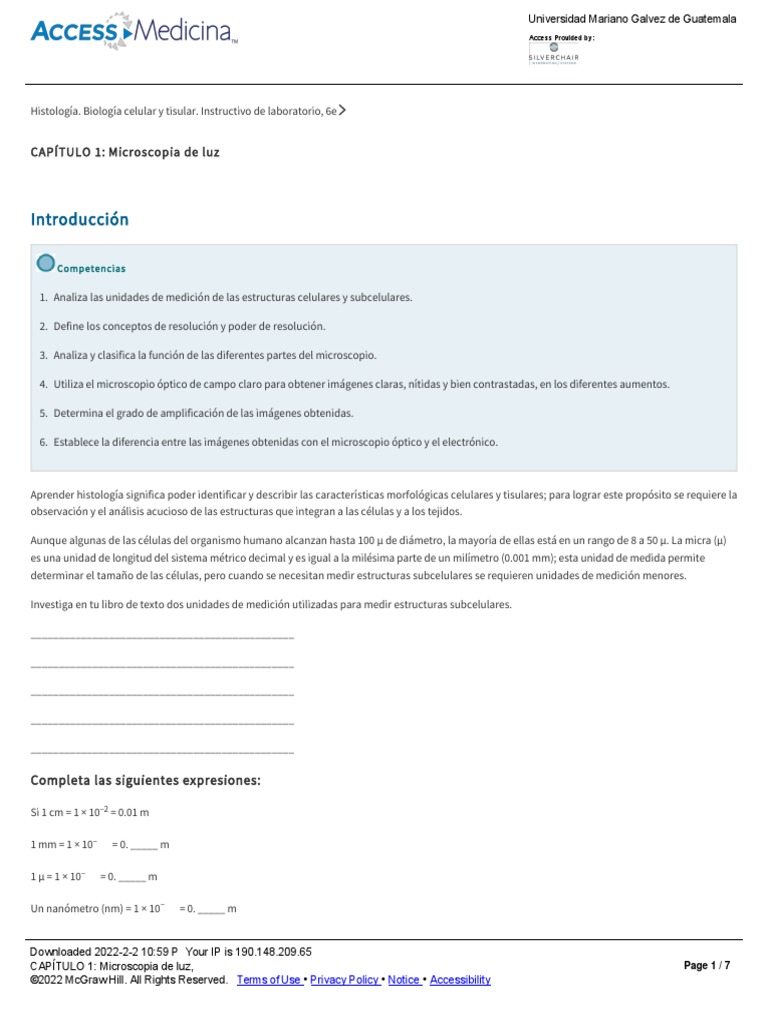 CAPÍTULO 1 - Microscopia de Luz | PDF | Lente de la cámara | Óptica