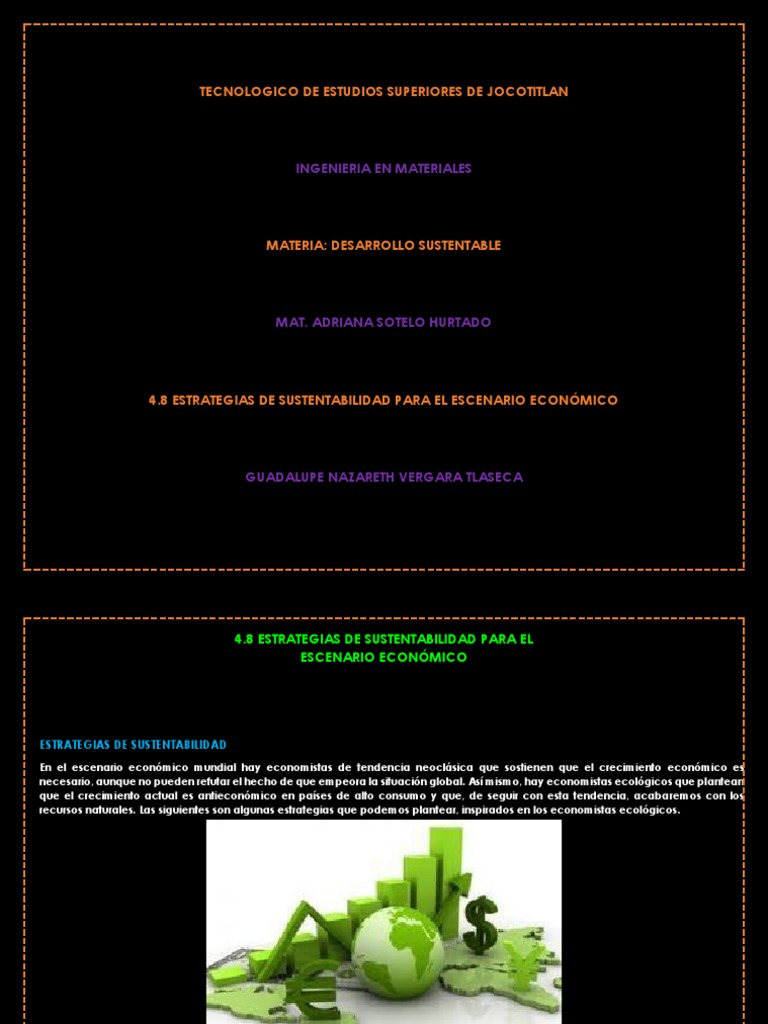 4.8 Estrategias de Sustentabilidad para El Escenario Economico) | PDF | Evaluación del ciclo de ...