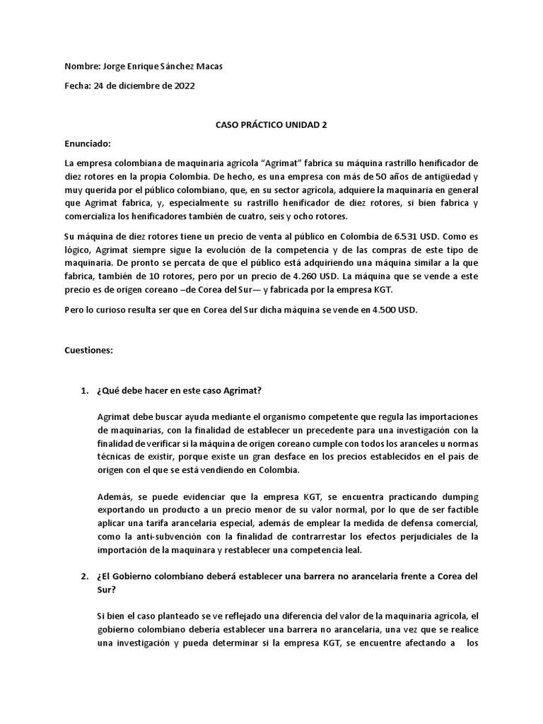 Caso Practico-Unidad 2 | PDF