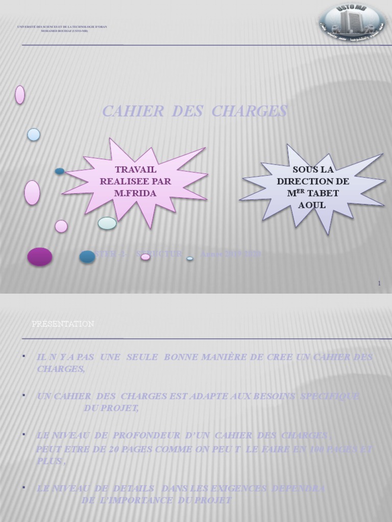 Chahier Des Charges1 | PDF