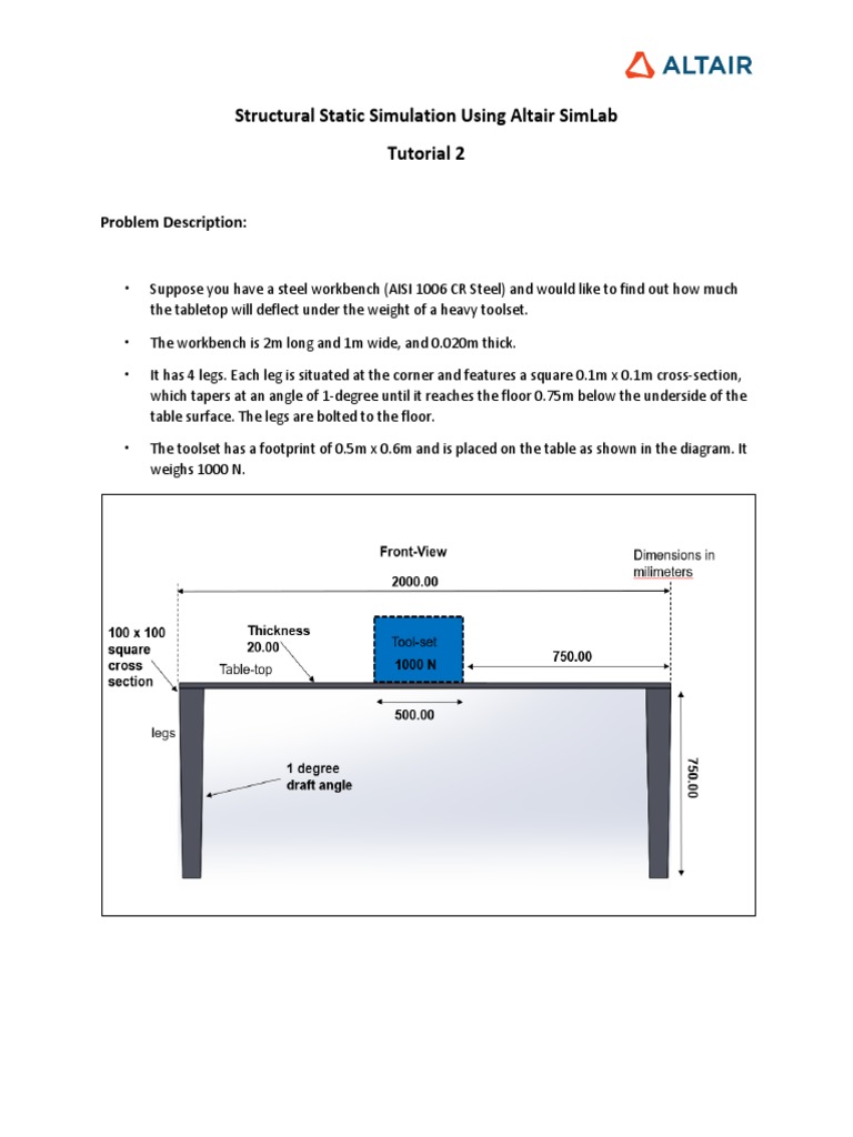 Tutorial - 2 - Structural Static Simulation Using Altair SimLab | PDF ...