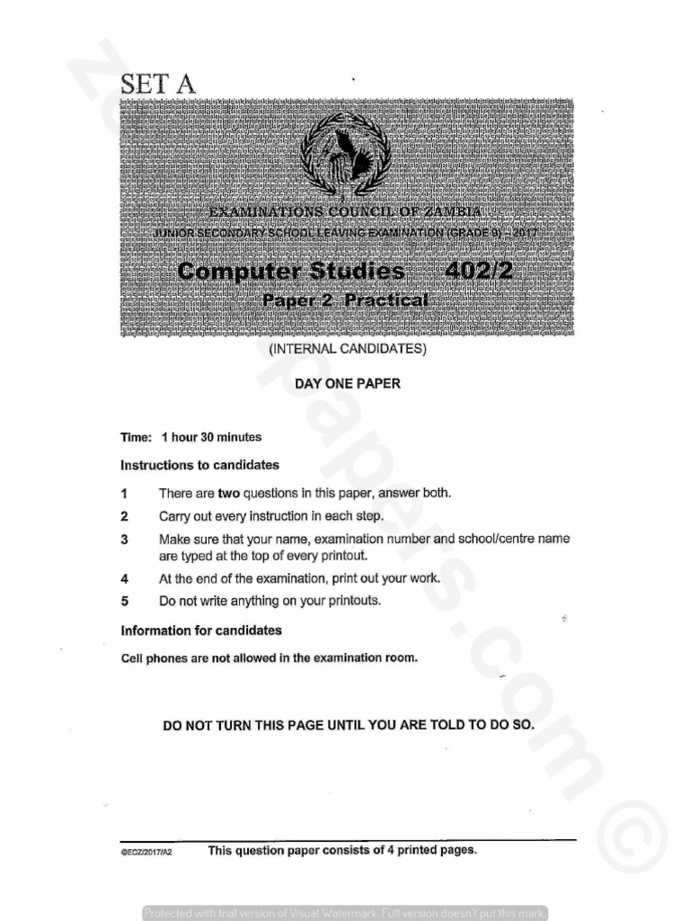 g9 Computer Studies p2 2017 | PDF