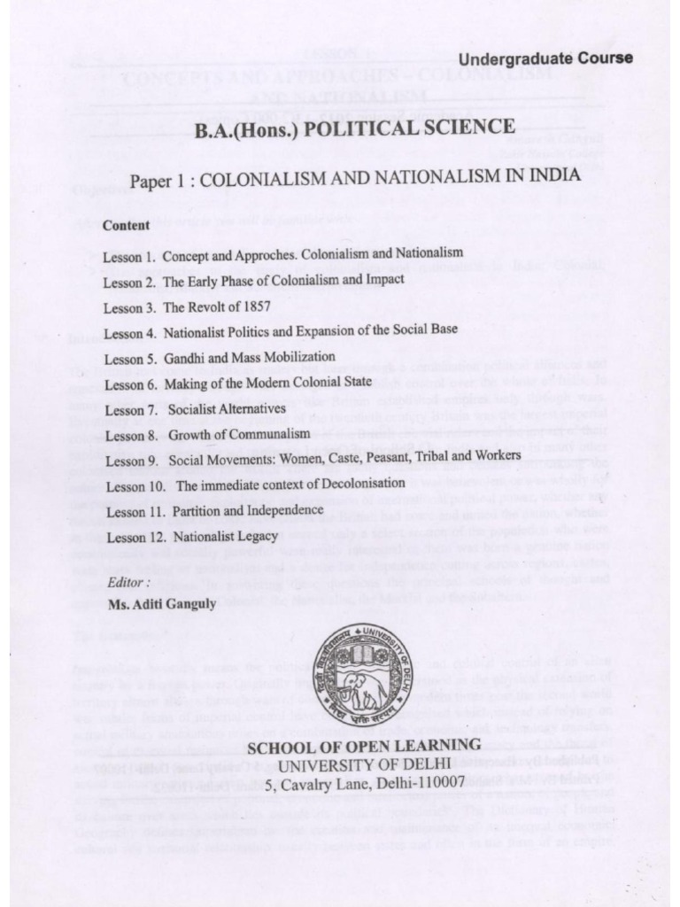 SM-1 To 12 - Colonialism - Nationalism | PDF