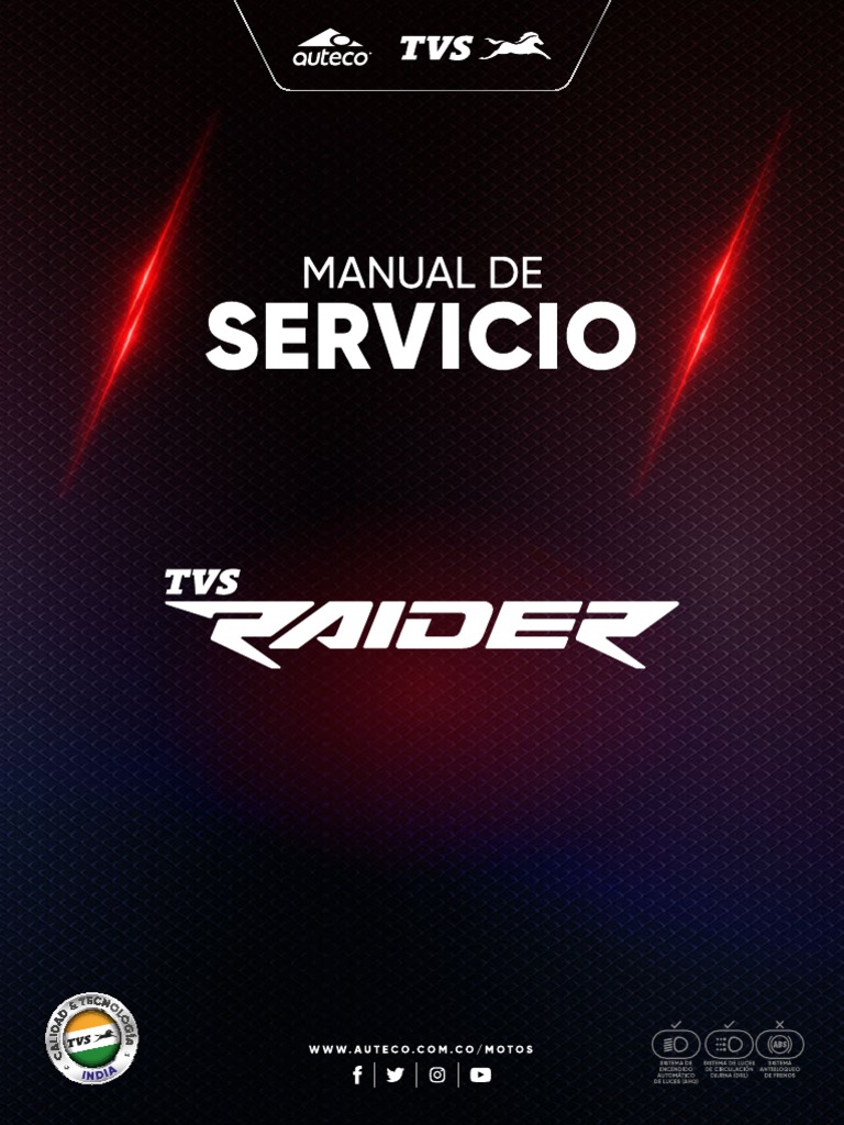 Manual de Servicio TVS Raider 125 | PDF | Tornillo | Máquinas