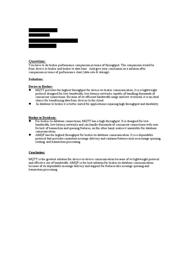 IoT Broker Performance Comparison: MQTT vs AMQP | PDF