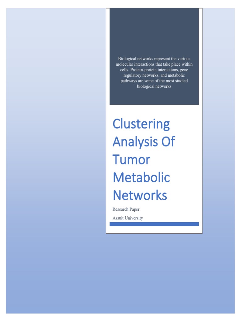 Clustering Analysis of Tumor Metabolic Networks | PDF
