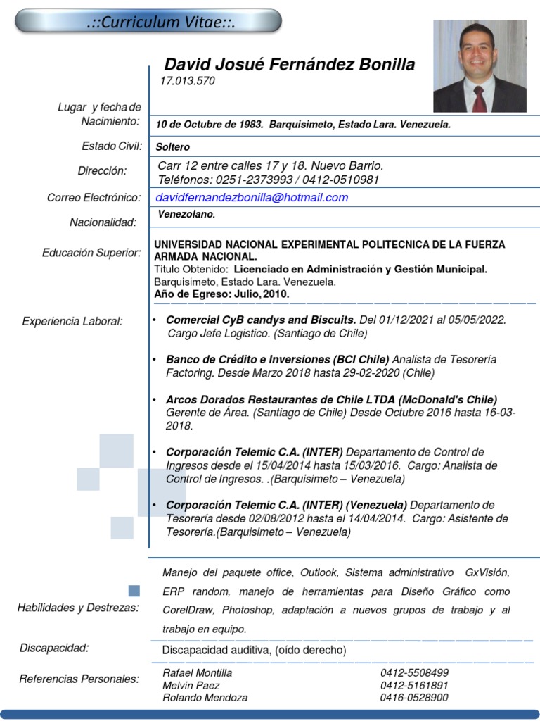 Curriculum David Fernandez | PDF | Venezuela