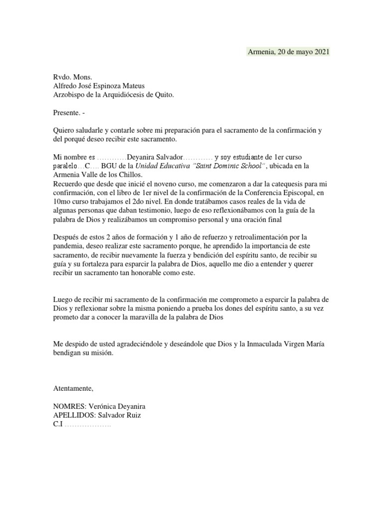 Carta A Obispo | PDF