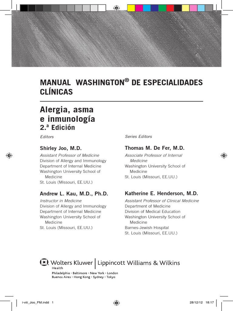 Manual Washington de Especialidades Clínicas: Alergia, Asma e Inmunología | PDF