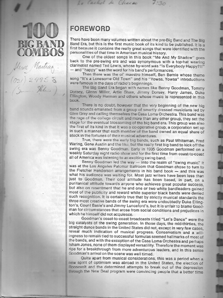 100 Big Band Combos | PDF