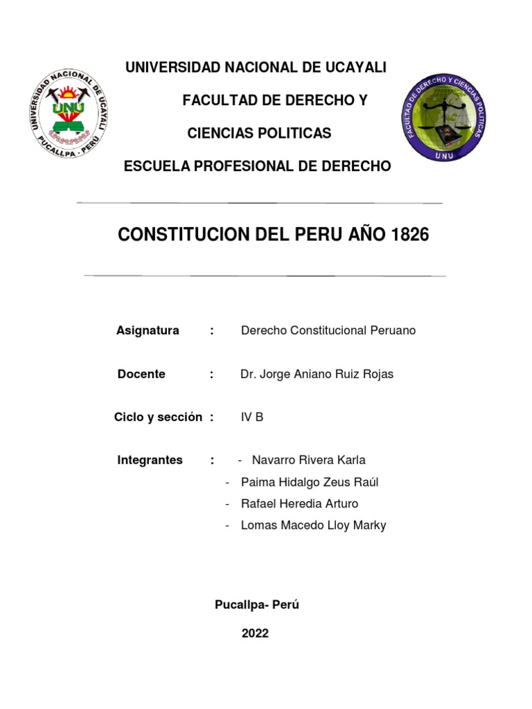 Constitución Peruana de 1826 | PDF | Perú | Bolivia