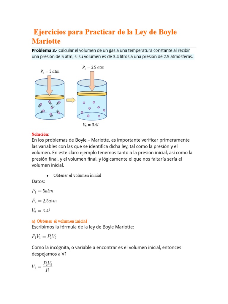 Ejercicios para Practicar de La Ley de Boyle Mariotte | PDF | Gases | Temperatura