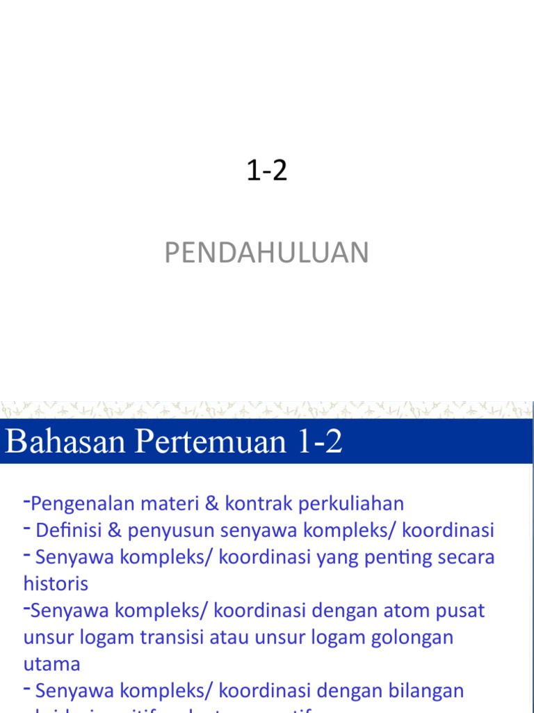 Pengenalan Senyawa Koordinasi Kimia | PDF