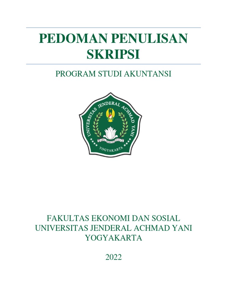 Pedoman Skripsi Prodi Akuntansi Unjaya 2022 New | PDF
