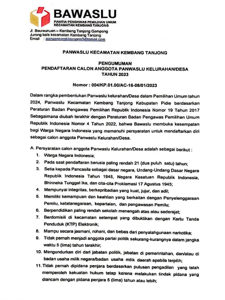 Pengumuman PKD | PDF | Hukum