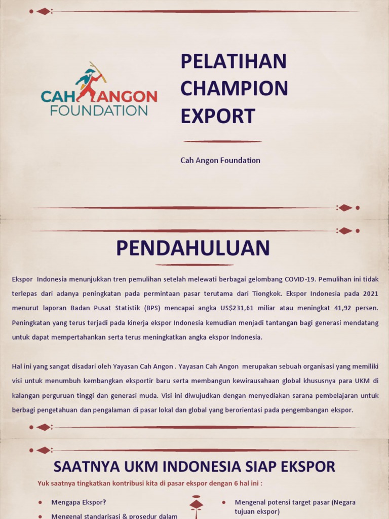 Konsep Kelas Ekspor | PDF