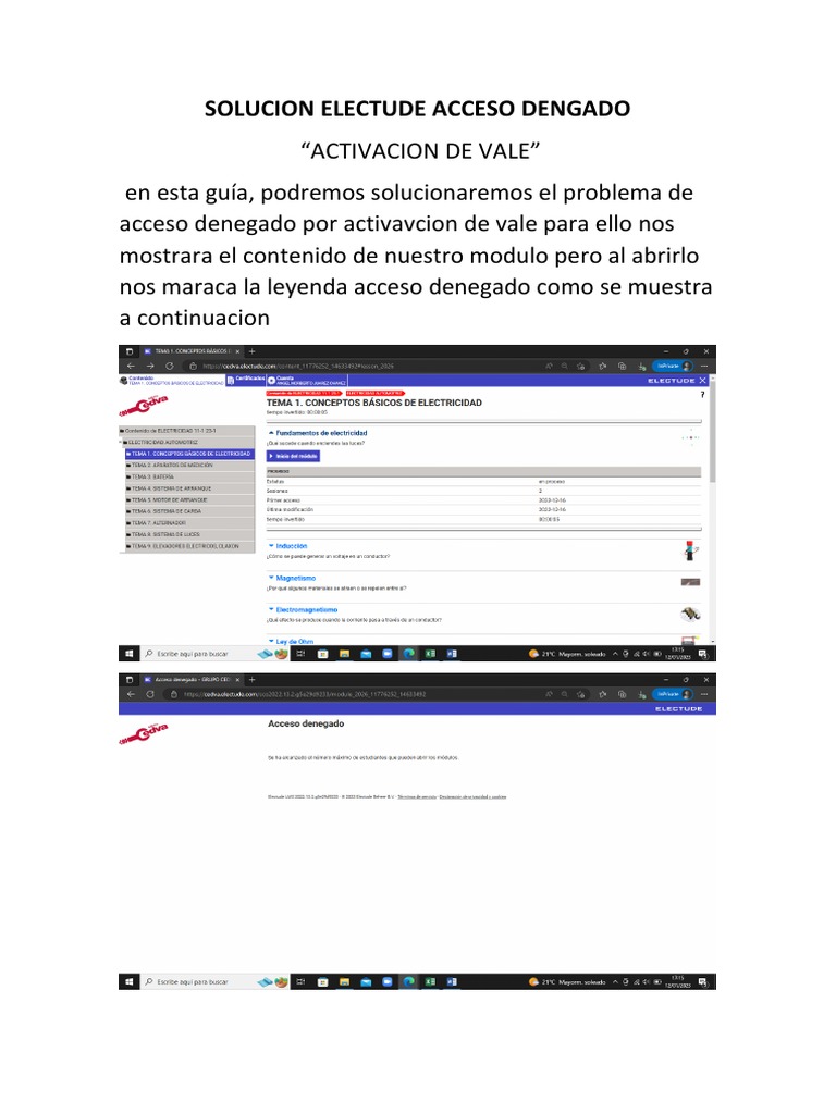 Solucion Electude Acceso Dengado | PDF