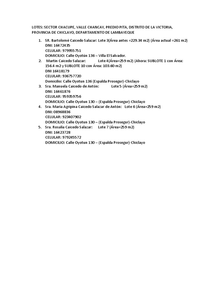 Anexo 2.vecinos Colindantes Pi Rosales | PDF