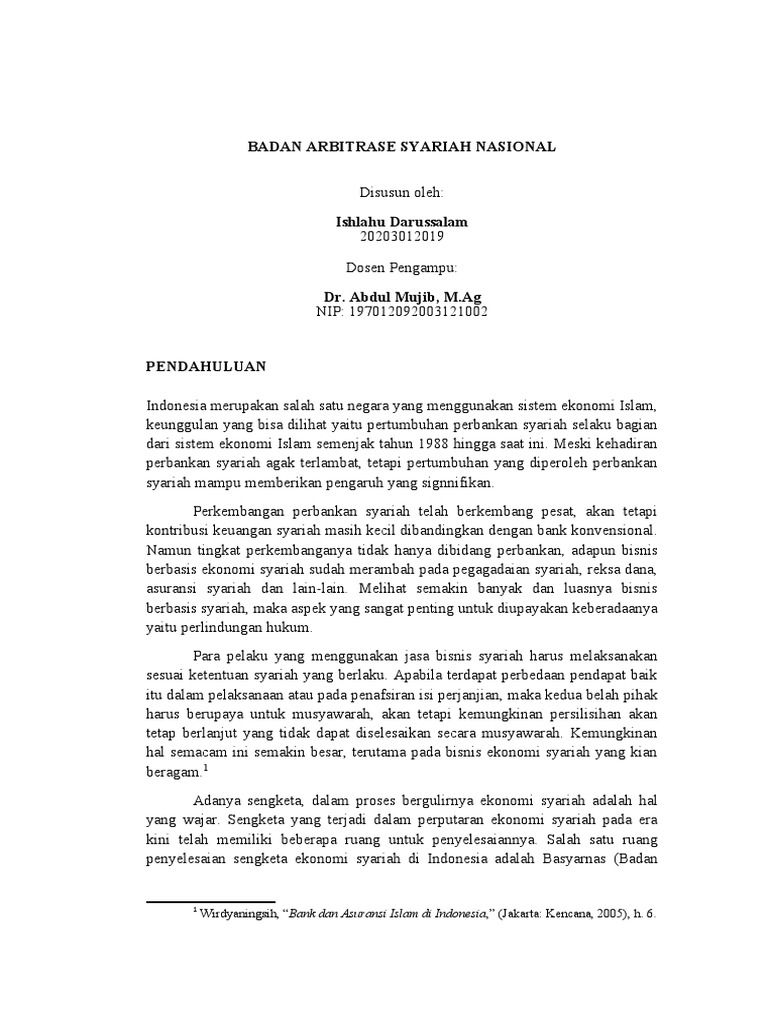 Badan Arbitrase Syariah Nasional | PDF | Politik | Hukum