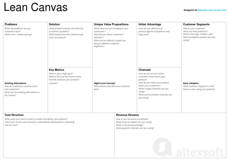 Lean Canvas Template | PDF