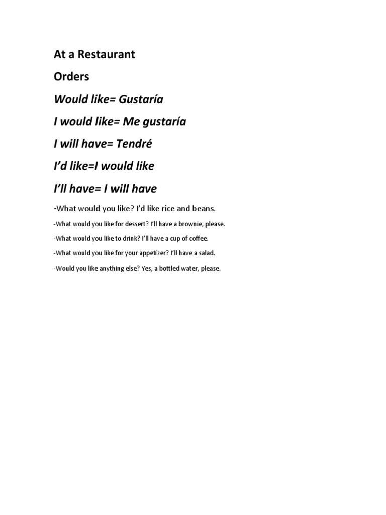 At A Restaurant-Unit 13 | PDF | Cooking, Food & Wine