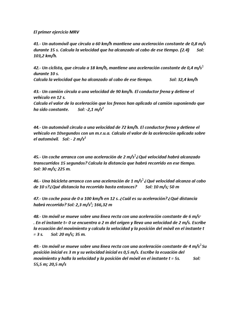 El Primer Ejercicio MRV | PDF