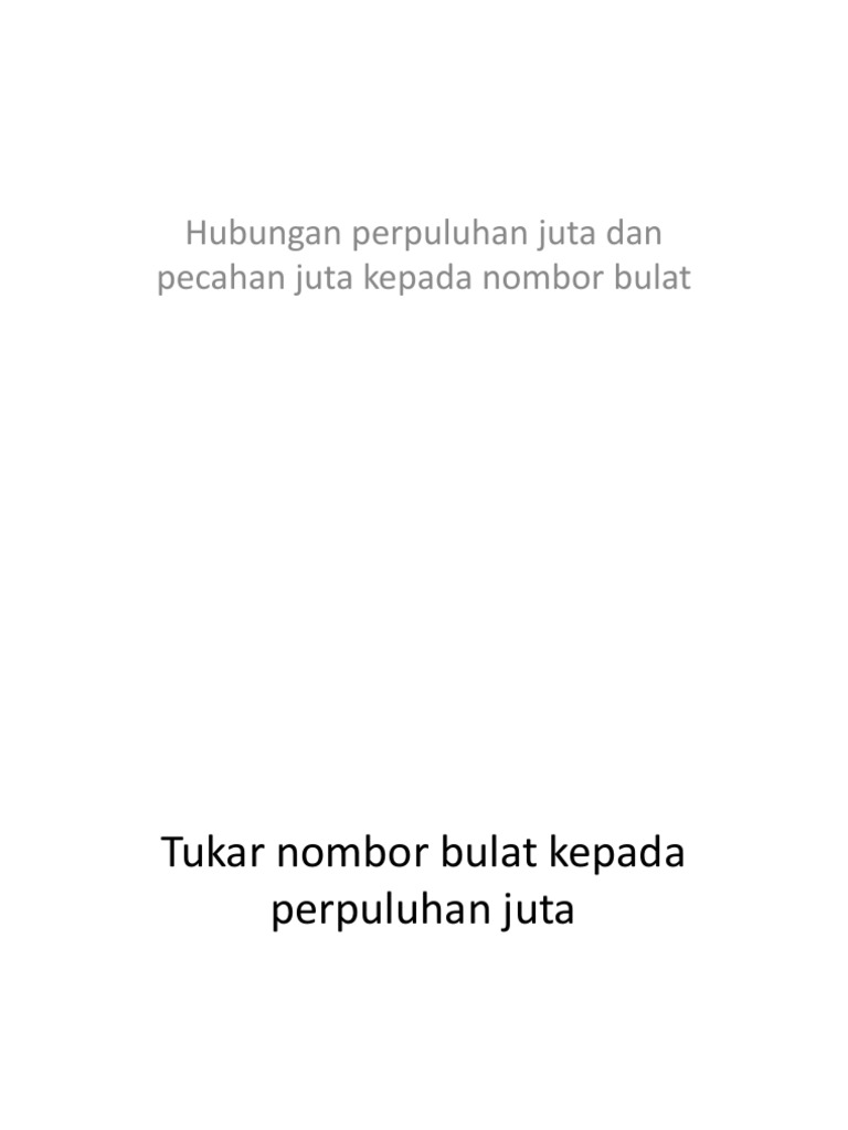 Tukar Pecahan Dan Perpuluhan Juta | PDF