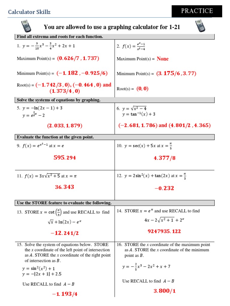 Calculator Skills | PDF | Temperature | Mechanics