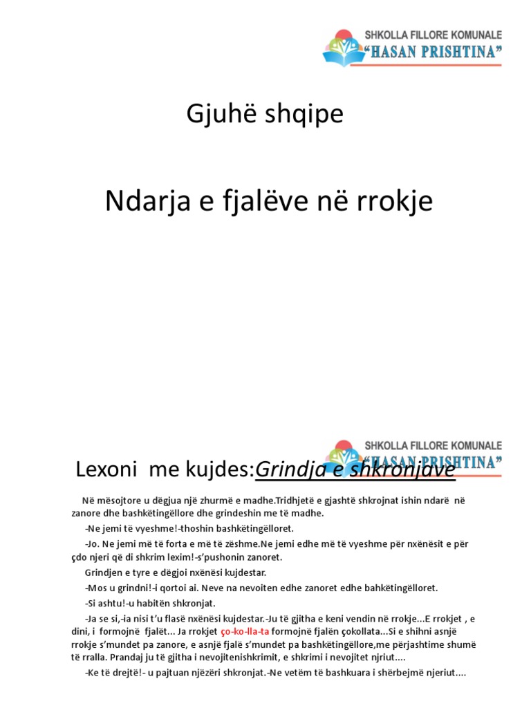 Ndarja e Fjalëve Në Rrokje 0904 | PDF