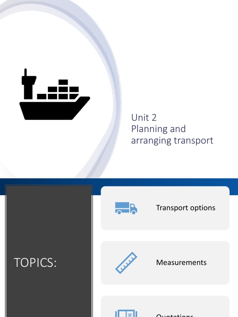 Unit 2 Planning and Arranging Transport Pag 37 | PDF