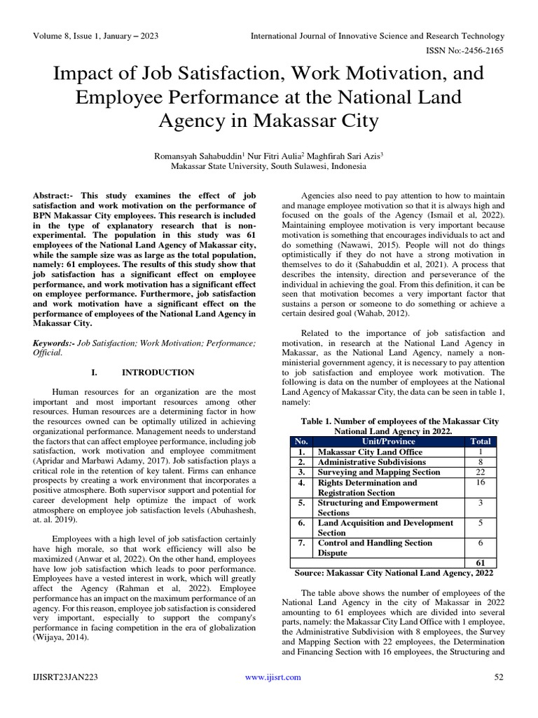 Impact of Job Satisfaction, Work Motivation, and Employee Performance ...