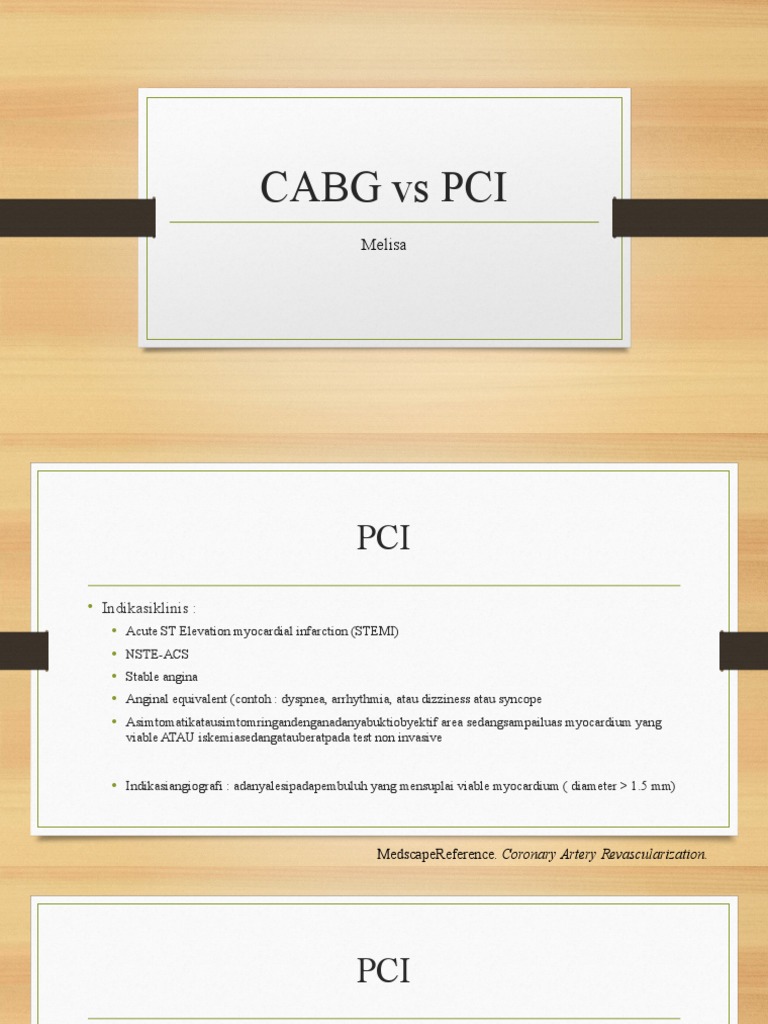 CABG Vs PCI | PDF | Coronary Artery Bypass Surgery | Coronary Circulation