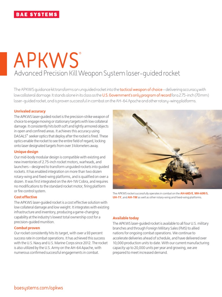 APKWS-datasheet | PDF | Military Technology | Equipment