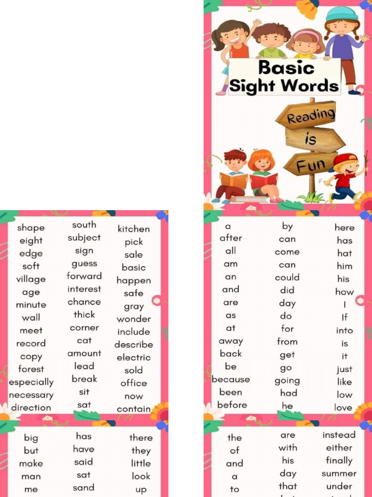 Basic Sight Words Grade 1 | PDF