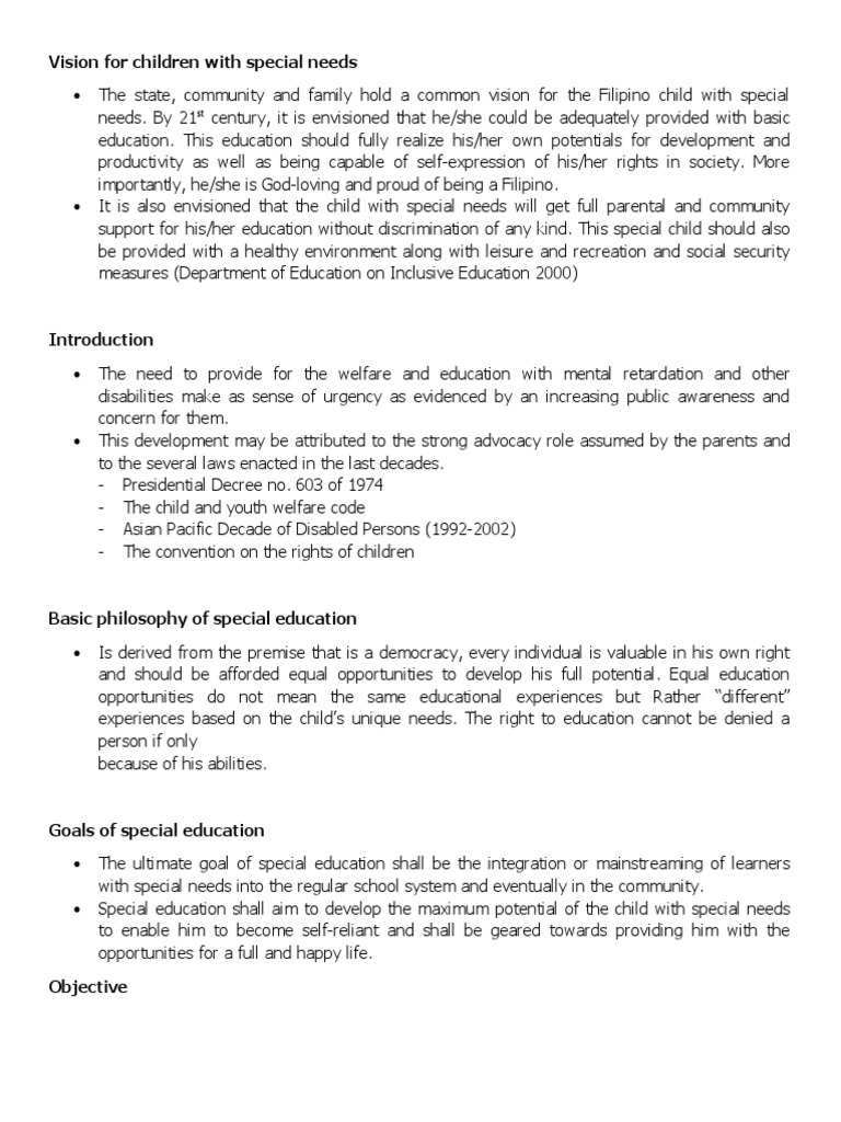 Special Education Reviewer | PDF | Inclusion (Education) | Special ...