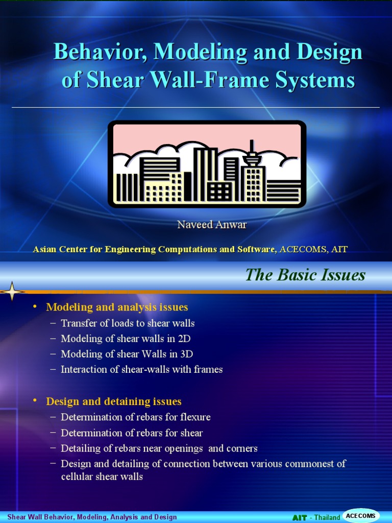 Shear Wall Frame IEM-KL-Aug02 - AIT Thailand | PDF | Truss | Bending