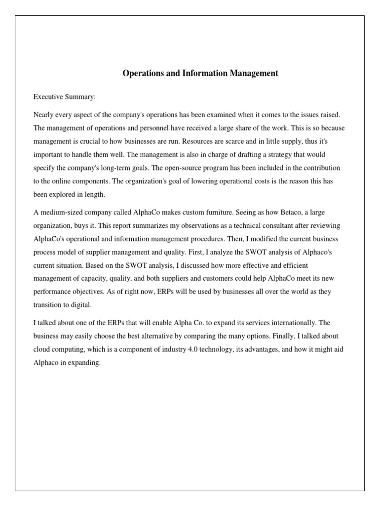 Operation Management | PDF | Cloud Computing | Supply Chain