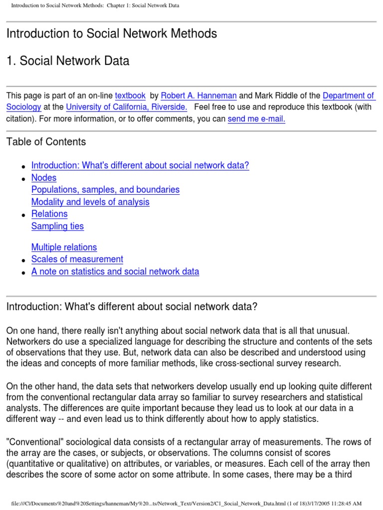 Riddle, Mark Hanneman, Robert A - Introduction To Social Network ...