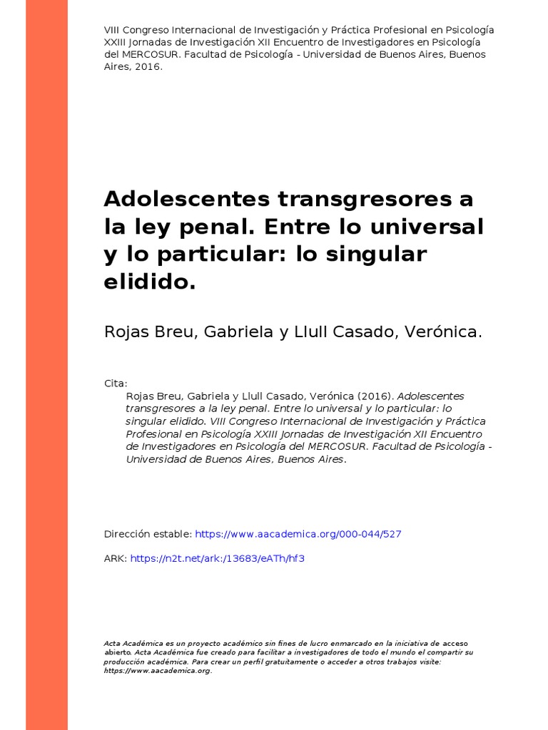 Rojas Breu, Gabriela y Llull Casado, (... ) (2016) - Adolescentes ...