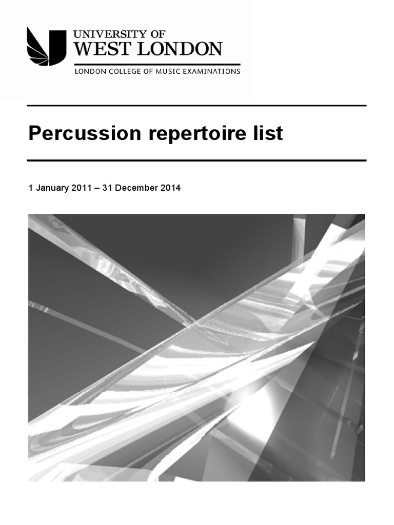 Repertoire List - Percussion Grades | PDF | Drum | Drum Kit
