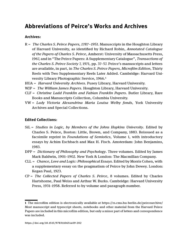 Charles Sanders Pierce Works Houghton Library | PDF