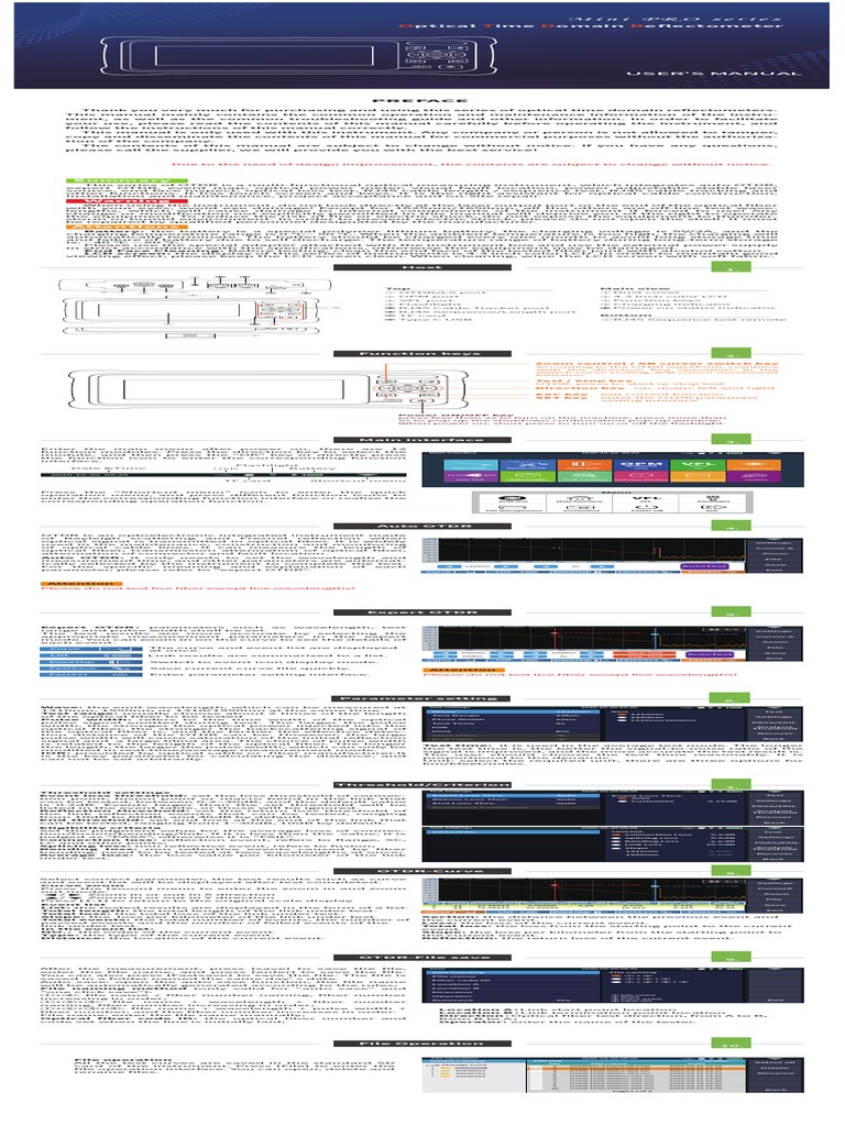 Comprehensive User's Manual for the Mini PRO Series Optical Time Domain ...
