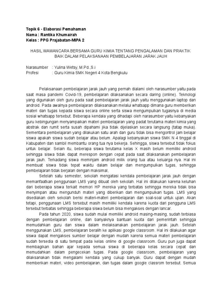 Topik 6 (EP) - Rantika Khumairah | PDF