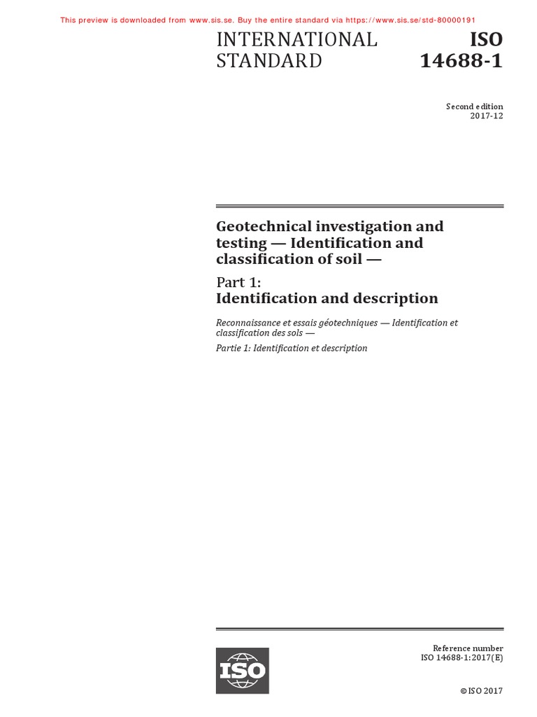 Iso 14688 1 2017 en PDF | PDF | International Organization For Standardization | Soil