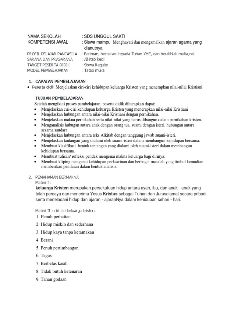 Contoh Modul Ajar | PDF